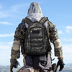 HUNTVP 10L/20L Mini Daypack Military MOLLE Backpack Rucksack Gear Tactical Assault Pack Bag for Hunting Camping Trekking (20L-Camo)