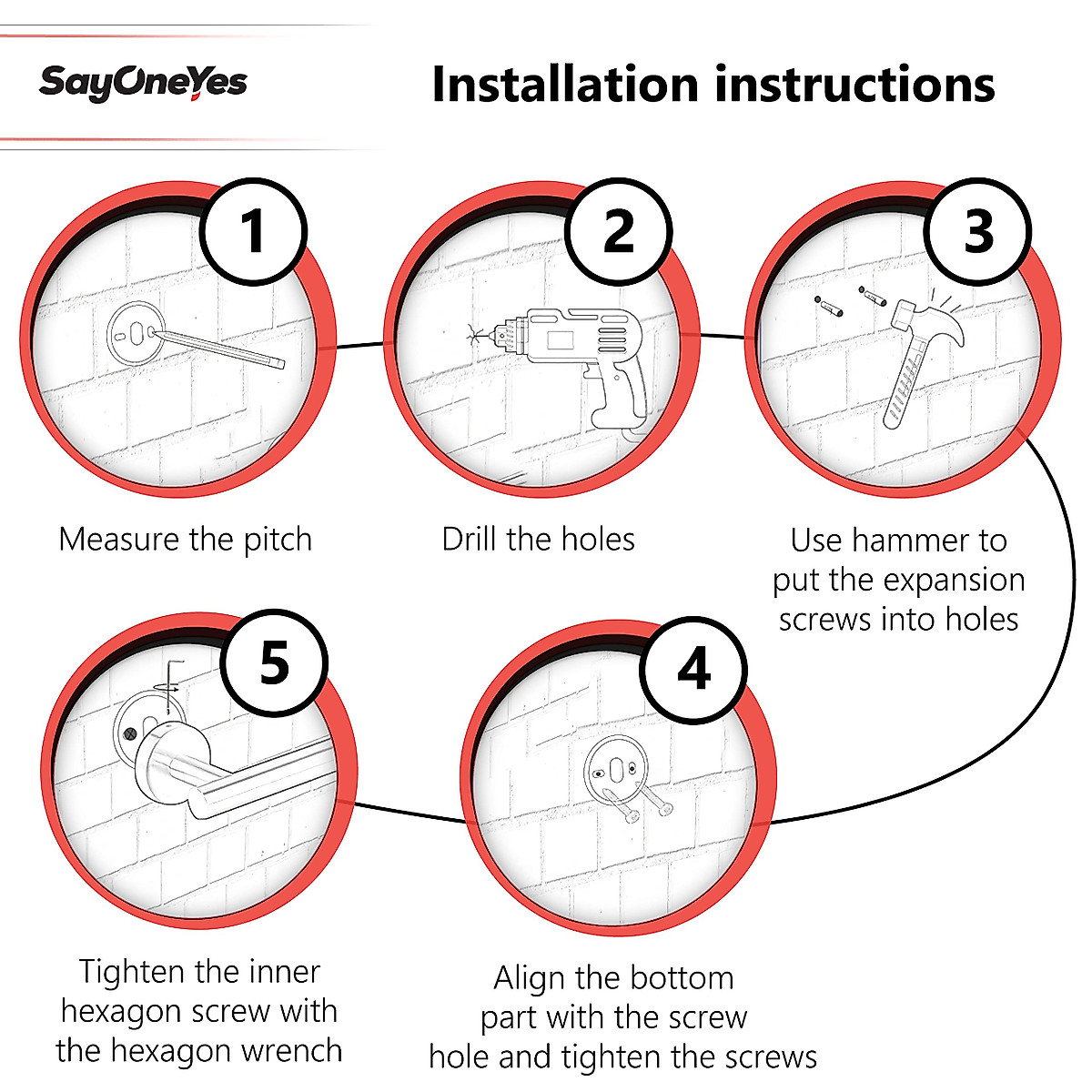 SAYONEYES Brushed Nickel Towel Bar 12 Inch – Heavy Duty Stainless Steel SUS304 Towel Holder Rack for Bathroom, Kitchen, Bedroom Wall Mounted - Single Layer Shower Towel Hanger Rod