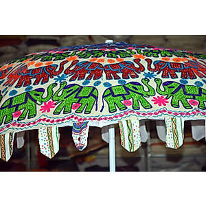 Garden Umbrellas-Garden Parasol Umbrellas, Patio Umbrellas, Handmade Umbrellas, Decorative Umbrellas for Bridal Shower, Outside Umbrella for Garden, Wedding Party Umbrella (White Elephant)