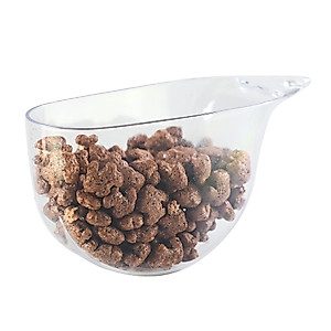 HOME-X Cereal Scoop, Plastic Scoop for Canisters and Containers of Food, Coffee, or Detergent, One-Cup Capacity, 5 1/4" L x 2" W x 2 3/4" H, Clear