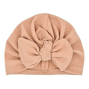 Asufegucd Baby Turban Hats Turban Bow Knot Baby Infant Beanie Baby Girl Soft Knit Toddler Cap (ASXDL20211227)