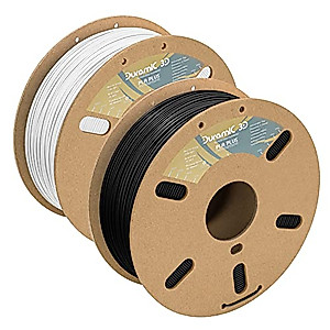 PLA Plus Black and White Bundle, 3D Printer Filament Tough PLA Pro 8 Times Strength, Cardboard Spool 3D Printing Filament PLA + Dimensional Accuracy 99% +/- 0.03 mm