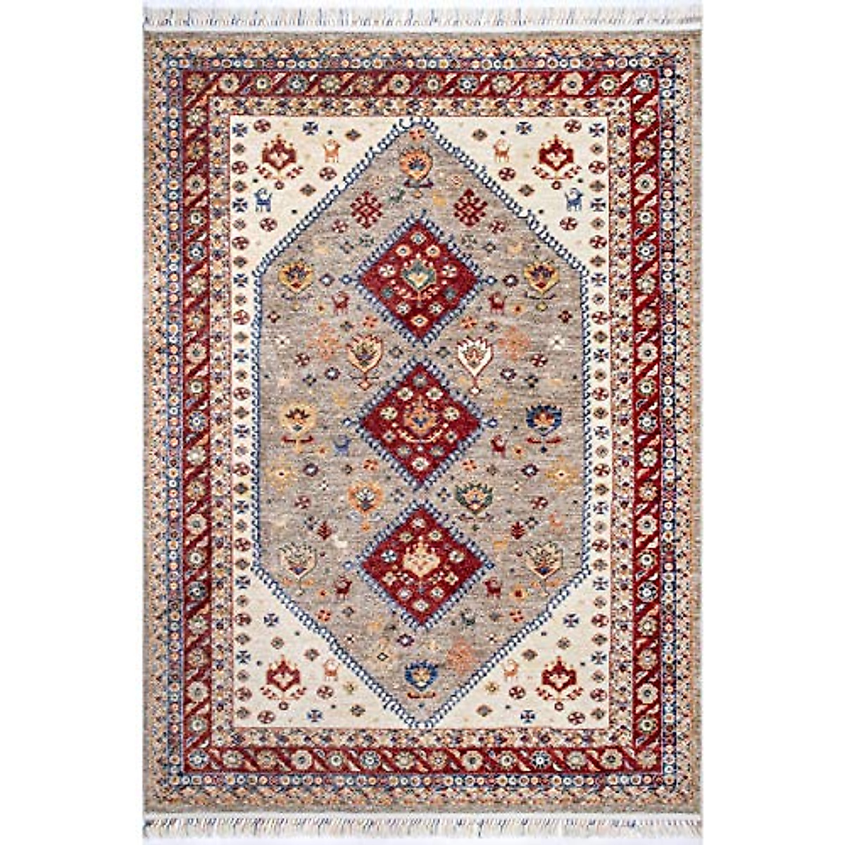 nuLOOM Romee Medallion Tasseled Area Rug, 3' x 5', Beige