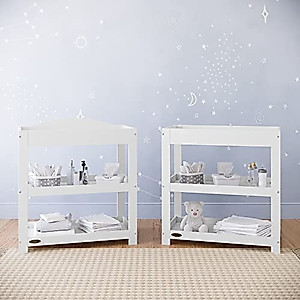 Graco Customizable Changing Table with Water-Resistant Changing Pad (White) - Customizable Modern Flat or Classic Arched Headboard, Changing Pad Included