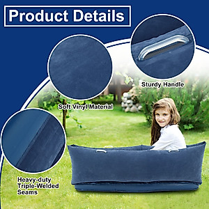 Maitys 2 Pack 60'' Comfy Peapod Sensory Chair for Kids with Autism Calming Corner Inflatable Sensory Peapod Compression Boat Lounger for Calm Down Corner Supplies(Blue)