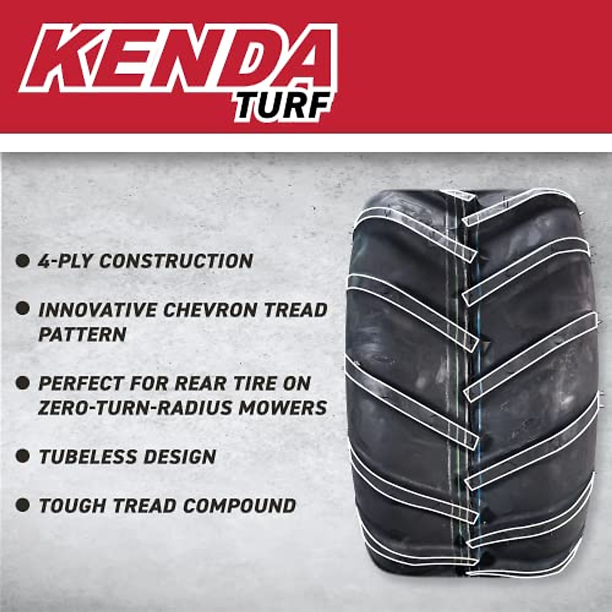 Kenda 22x11-10 4 Ply Lawn and Garden Rear Mower Tires for Grasshopper Mowers with Bottle Opener Key Chain (22x11-10 2 Pack)