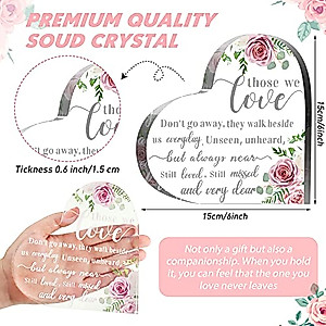 Sympathy Gift Bereavement Gift Arylic Heart in Memorial of loved one gifts, Loss of Father, Loss of Mother Condolence Gift for Table Remembrance Decorations（6 x 6 x 0.6 Inch）