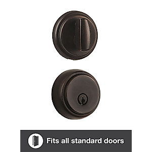 BRINKS - Amberhall Push Pull Rotate Keyed Deadbolt, Tuscan Bronze - Built for Rigorous Residential Protection, ANSI Grade 2 Security