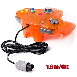 miadore Classic N64 Controller Joystick Remote for N64 Video Game System N64 Console-Clear Orange
