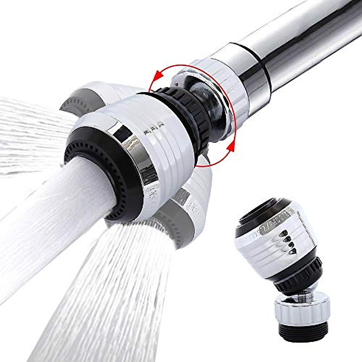 Kitchen Faucet Sprayer Extension Flexible 360 Degrees Swivel Sink Faucet Water Saver Pack With 2 Pc Water Tap (3 Pack)