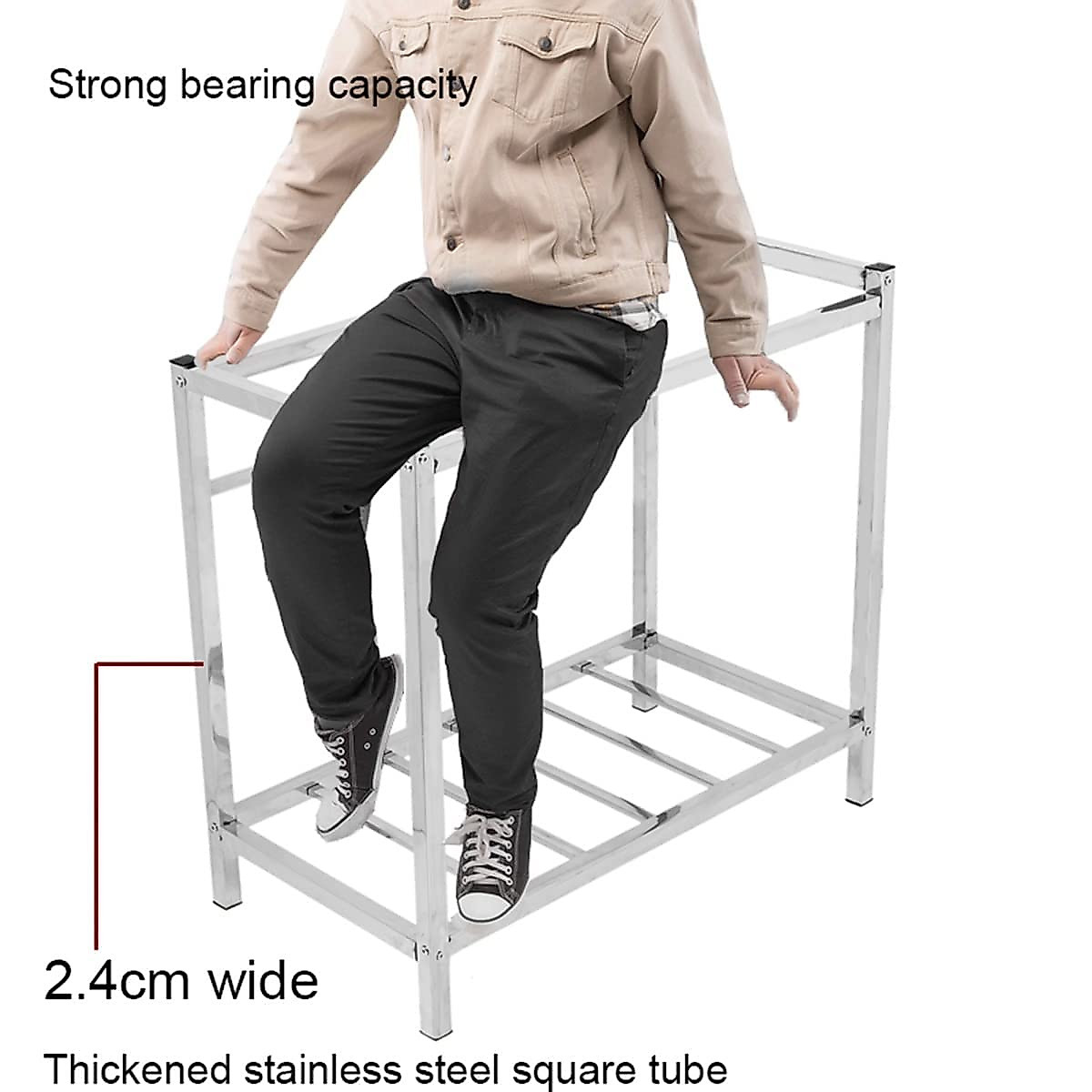 Stainless Steel Laundry Sink, 1 Compartment Single Bowl Kitchen Utility Sink, Commercial Workstation Sink Basin for Outdoor Garage Restaurant Kitchen Room, Inner Size 13.8"L x 12.2" W x 6.3"D