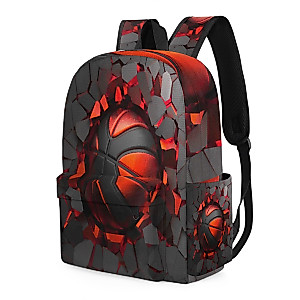 YoCosy School Backpack for Boys Girls Black Red Sport Basketball Kids Backpack Bookbag for Elementary Preschool Travel Daypack Laptop Backpack Purse for Women Men Teens
