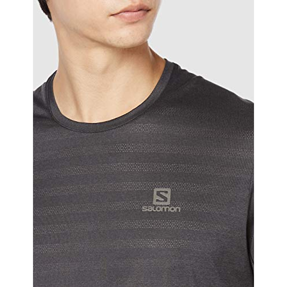 Salomon Men's XA Long Sleeve Tee, Black/Heather, Medium
