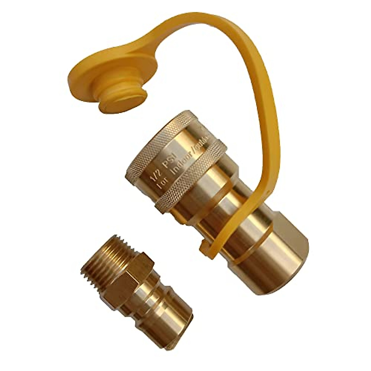 HHXS 1/2" Natural Gas Quick Connect Disconnect Kit with Male Insert Plug Solid Brass 1/2 inch Natural Gas Propane Fitting Connector