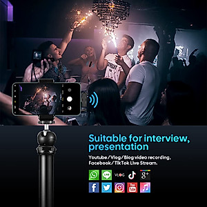 2 Pack Wireless Plug-Play Lavalier Microphone for iPhone iPad with 1 Receiver and Charging Case,Lapel Microphone Auto-sync Noise Reduction for Video Recording TikTok YouTube Interview Vlog Live