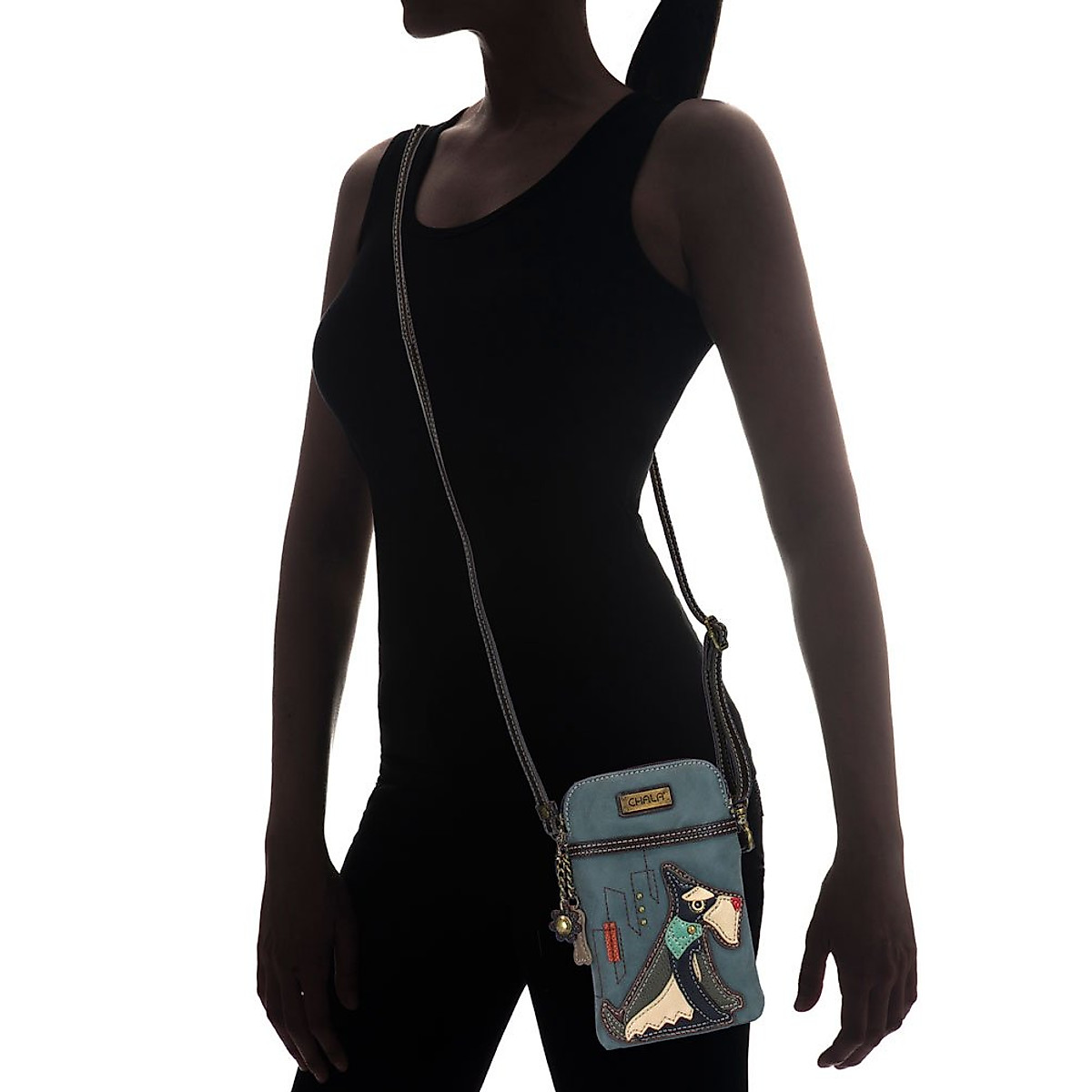 CHALA Crossbody Cell Phone Purse | Women's Wristlet Handbags with Adjustable Strap (Indigo - Schnauzer)