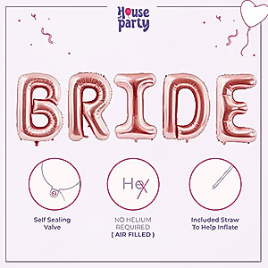 Wedding foil balloons sayings 16 inches (BRIDE (40 INCHES) ROSE GOLD)