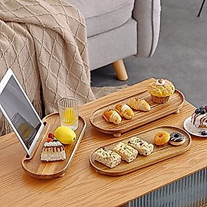 MOYUART Serving Tray, Coffee Table Tray, Set of 3 Serving Platter for Party,Tea Bar, Table Breakfast Snack, Dinner Tray 13.8" ×5.9"