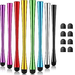 Outus 8 Pieces Waist Stylus Pens with 8 mm Rubber Tips Stylus Pens for Screen Compatible with iPhone, iPad, Tablet (8 Colors)