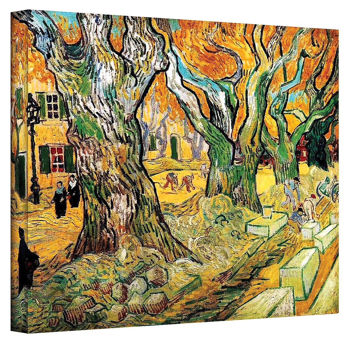 ArtWall The Road Menders by Vincent Van Gogh Gallery Wrapped Canvas, 24 in x 32 in