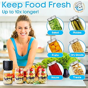 Nutri-Seal™ Electric Mason Jar Vacuum Sealer Kit - Fits Wide & Regular Mason Jars - Jar Vacuum Sealer For Mason Jars - Easy to Use - Automatic Electric Mason Jar Sealer - Vacuum Sealer For Jars w/Lids