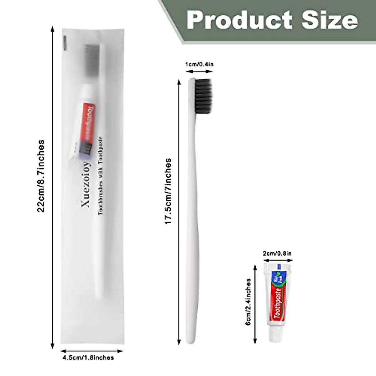 Xuezoioy Disposable Toothbrushes with Toothpaste Pack of 30,White Individually Wrapped Disposable Travel Toothbrush Kit in Bulk for Homeless,Nursing Home,Shelter,Hotel,Charity