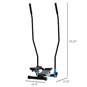 Soozier Twist Stair Stepper Machine with Rocking Handlebars, Cardio Climber Exercise Equipment with Hydraulic Resistance, LCD Display for Home Workout Exercise