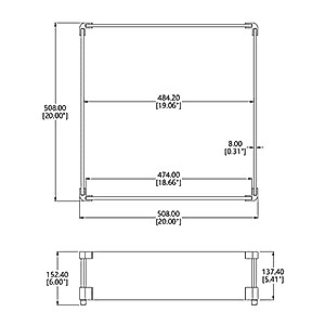 FixtureDisplays® Fire Pit Wind Guard 20 x 20 Inch Fire Pit Wind Guard Square 8 mm Thickness Fire Pit Glass Wind Guard 997G-NPF