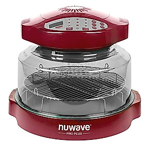 Nuwave (Renewed) Oven Pro Plus Countertop Convection Oven with Triple Combo Cooking Power, 100°F-350°F Temp Control in 1° Increments, Cinnamon