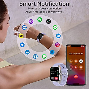 Colesma Smartwatch for Women(Answer/Make Call), Waterproof Fitness Tracker with Health Monitor Heart Rate/Blood Pressure/Blood Oxygen, 1.69" HD Full Touch Screen Smart Watch for iPhone & Android