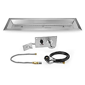 Stanbroil 48 x 6 inch Linear Drop-in Fire Pit Pan with Spark Ignition Kit Propane Gas Version, Rated for up to 90,000 BTU’s