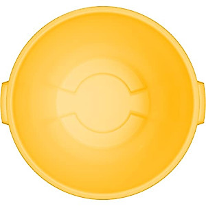 Carlisle FoodService Products Bronco Round Waste Bin Trash Container 20 Gallon - Yellow - Pack of 1