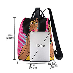 ALAZA Young African American Woman with Lips Backpack with Keychain for Woman