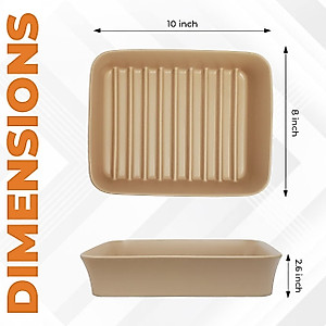ZFJ Large Bacon cooker for Microwave Oven Bacon Cooker Tray, Ceramic Baking Pan for Microwave Bacon Cooking Healthy Breakfast -Make Crispy Bacon in Minutes