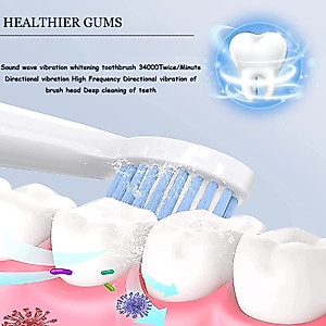 AIPOEXUNO Electric Toothbrush 5 Brush Heads Adults and Kids, Rechargeable Sonic Toothbrush, 5 Modes Optional, USB Fast Charge Powered Toothbrush Last 30 Day,2 Minute Smart Timing Reminder (Bule)