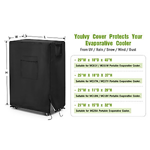 Youlvy Evaporative Cooler Cover for Hessaire MC61M / MC61V 5300 CFM Portable Evaporative Cooler, Waterproof Swamp Cooler Cover Air Cooler Cover Water Cooler Cover for Water/Outdoor Air Conditioner