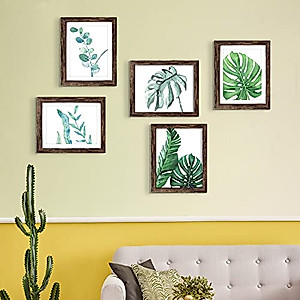 SESEAT 8x10 Picture Frames Rustic Brown with Mat Photo Frames 4 Packs for Tabletop or Wall