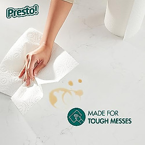 Amazon Brand - Presto! Flex-a-Size Paper Towels, 158 Sheet Huge roll, 6 Rolls, Equivalent to 19 Regular Rolls, White