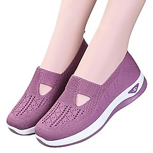 Soft Sole Orthopedic Casual Shoes Mesh up Stretch Platform Shoes Wide Width Elderly Shoes with Adjustable Closure Soft Comfortable Casual Walking Sneakers Shoes (C-PP1, 8.5)