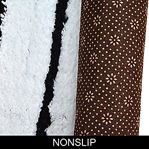 ABREEZE Stylish Music Rug Piano Rug Keyboard Music Rug Kids Play Rug Black and White Rug for Living Room/Kitchen/Bathroom/Corridor/Hallway