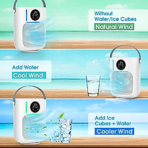 Air Cooler Fan Portable Air Conditioners Fan 2022 LCD Touch Screen Evaporative Air Cooler Portable Air Cooler for Bedroom, Office, Living Room,Classroom & More, for Summer Days & Nights