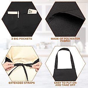 JaGely 36 Pcs Plain Bib Aprons with 2 Pockets Unisex Women Men Apron Washable for Kitchen Cooking Painting Crafting BBQ(Black)