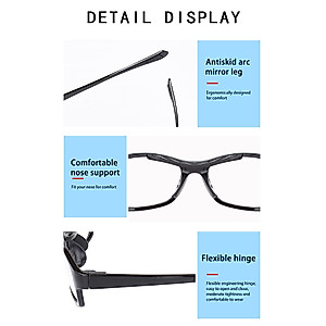 Sports Goggles Glasses Football Soccer Safety Glasses,Anti Shock Collision Explosionproof Goggles with Adjustable Strap Interchangeable Temples for Men Youth Outdoor Sports (Black frame black pad)