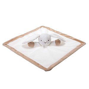 Apricot Lamb Baby Unisex White Bunny Rabbit Security Blanket Buddy Nursery Bed Blankets Stuffed Plush Cuddle Newborn Blanket (White Bunny, 14 Inches)