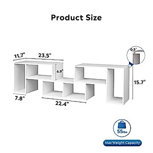 DEVAISE 3 Pieces Console TV Stand for 45 50 55 inch TV, TV Table Modern Entertainment Center Media Stand, Storage Bookcase Shelf for Living Room, White