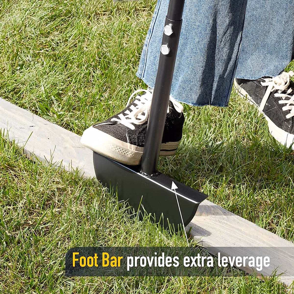 Colwelt Half Moon Edger Lawn Tool, Lawn Edgers with Soft Handle, Manual Lawn Edger for Grass, Borders Sidewalks, Driveways, Gardens, 38-Inch