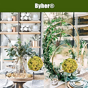 BYHER Natural Preserved Moss Hanging Ball Vase Bowl Filler for Garden, Wedding, Party Decoration (3.5"(6 Pack), Green)
