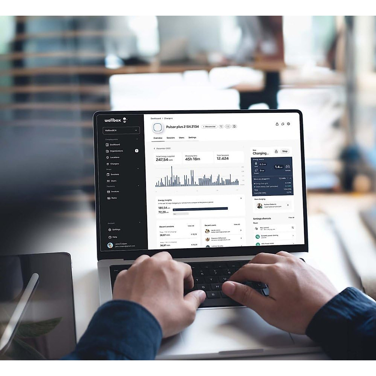 Wallbox Pulsar Plus Level 2 Electric Vehicle Smart Charger - 40 Amp NEMA Ultra Compact, WiFi, Bluetooth, Alexa and Google Home - 25 Foot Cable - UL Certified - Indoor/Outdoor