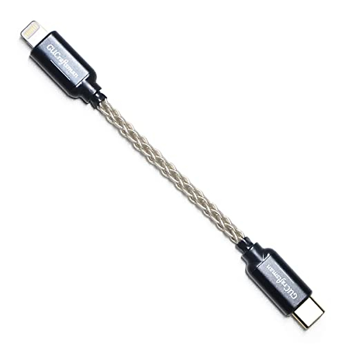 GUCraftsman OTG Cable iOS to Type C/USB C Headphone Amplifier Cable 6N Single Crystal Silver for FiiO BTR5 Q1 Q3 Q3s Qudelix 5K xDuoo Link2 XD-05PLUS E1DA 9038G3 9038S 9038D for iPhone iPad iPod Touch