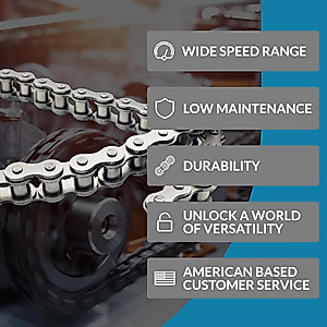 PGN #35 Roller Chain - 3 Feet + Free Connecting Link - Carbon Steel Chains for Bycicles, Mini Bikes, Motorcycles, Go-Karts, Home and Industrial Machinery - 95 Links